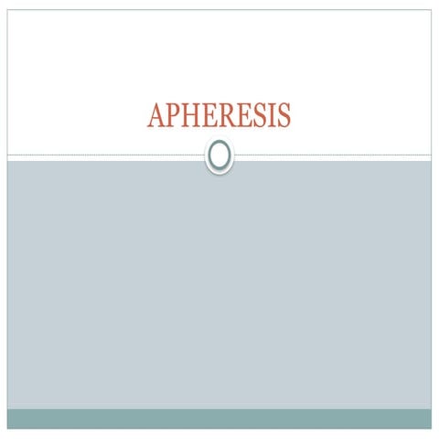 Contains APHERESIS presentations and lectures | PPTX