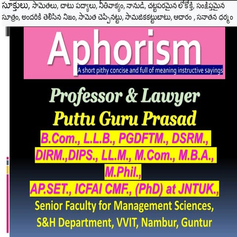 Aphorism ppt converted | PDF