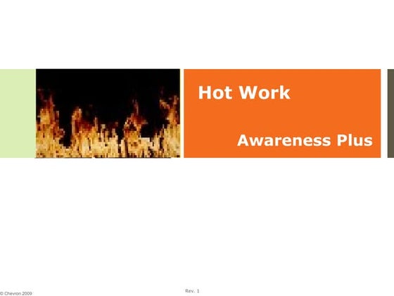 HOT WORK ASSESSOR AWARENESS TRAINING FOR WORKERS | PPTX
