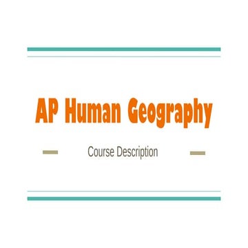 AP Human Geography Course Description | PPT