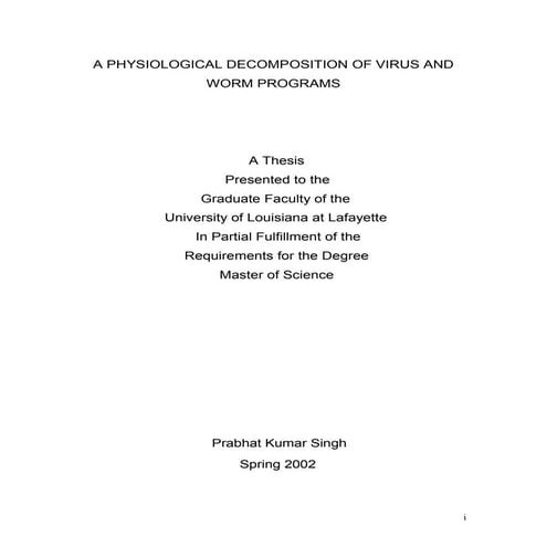 A physiological decomposition of virus and worm programs | PDF
