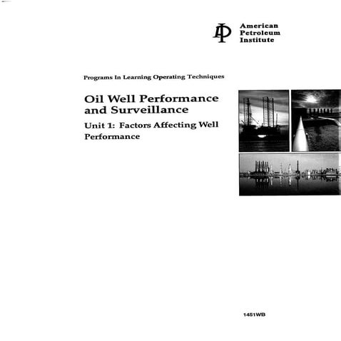 Api 1451 wb-oil well performance and surveillance unit-1 factors affecting well performance | PDF