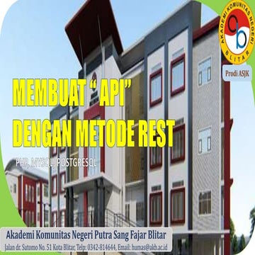 Membuat akses API dengan Metode REST API | PPTX