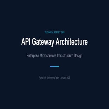 API Gateway Architecture - Technical Report 2026 | PPTX