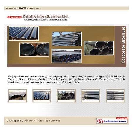 Reliable Pipes & Tubes Limited, Mumbai, API Pipes & Tubes | PDF ...