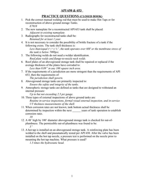 Methods of examination of joints(RT) - API 650 Tanks | PDF
