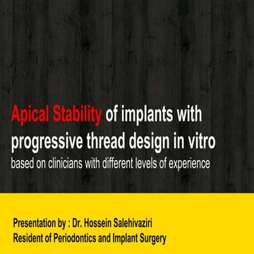 Implant stability1 | PPTX