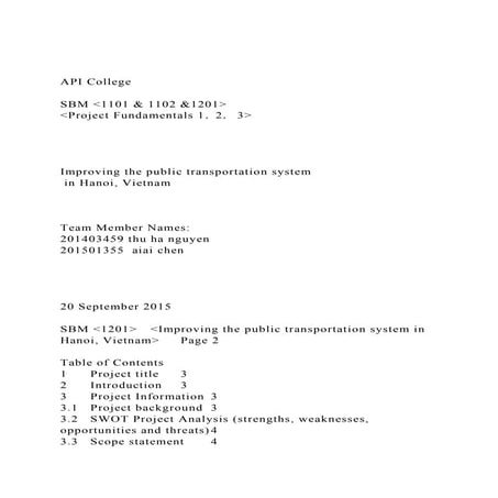 API CollegeSBM 1101 & 1102 &1201Project Fundamentals 1，.docx