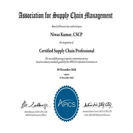 APICS - CSCP | PDF | Business | Business and Finance