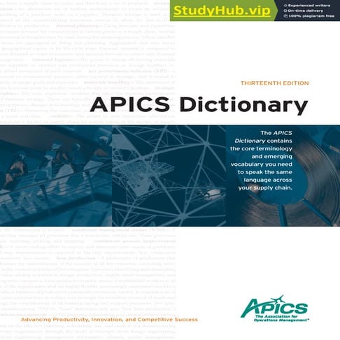 APICS Dictionary 13Th Ed | PDF