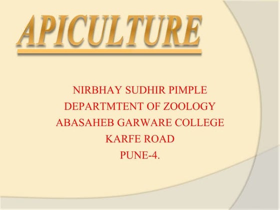 Modern method of apiculture - Apiculture - Beekeeping | PDF ...