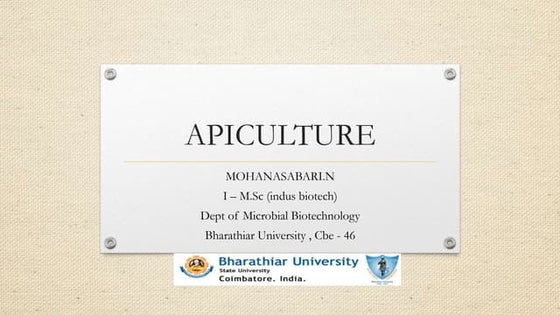 Modern method of apiculture - Apiculture - Beekeeping | PDF