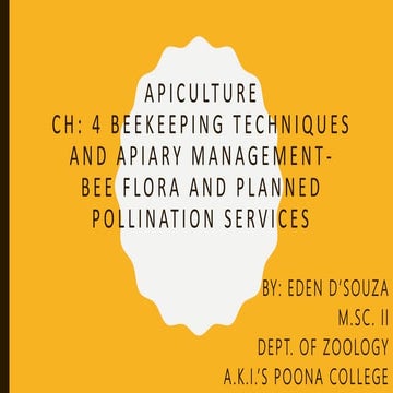 Apiculture : Beekeeping techniques and apiary management: Bee flora and ...