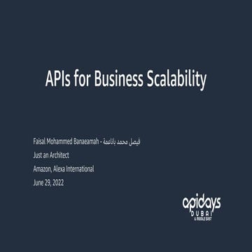 APIs for Business Scalability | PPT