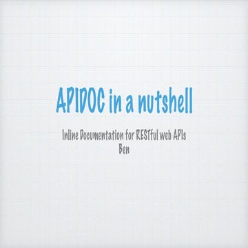 APIDOC In A Nutshell | PPT