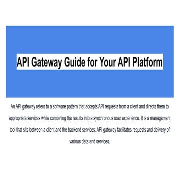 Api Gateway Guide For Your Api Platformpdf
