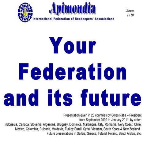 Apimondia federation and its future | PPT