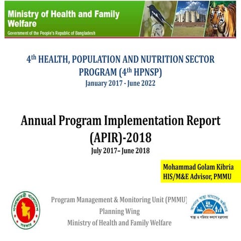 Annual Progress Implementation Report (APIR) 2018 finalization workshop ...