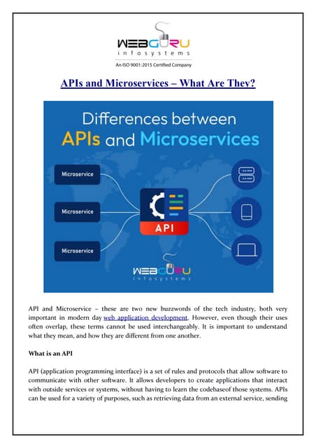 APIs and Microservices - What Are They? | PDF APIs and Microservices - What Are They? | PDF
