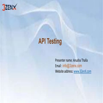 Api Testing Training In Hyderabad Ppt