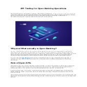 Api testing for open banking operations | PDF | Business Banking ...