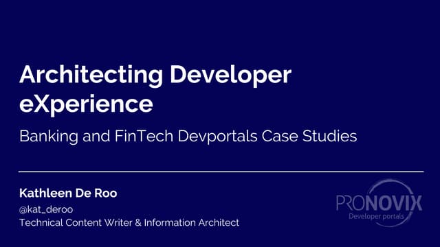 Architecting Developer Experience Fintech And Banking Devportal Case