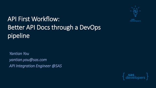 Api First Workflow How Could We Have Better Api Docs Through Devops Pipeline Ppt 8223