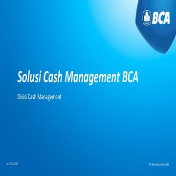 API & VA Solusi Cash management BCA divisi cast management | PDF
