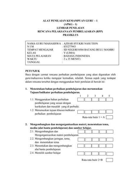 Format APKG 1 dan 2 PKP Universitas Terbuka ( UT ) Terbaru | PDF
