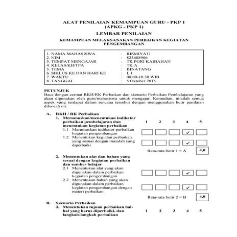 Apkg 1 & 2 PKP PAUD | DOC