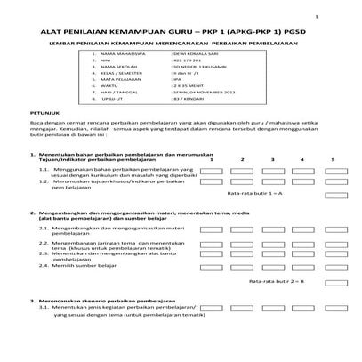 Format APKG 1 dan 2 PKP Universitas Terbuka ( UT ) Terbaru | DOC