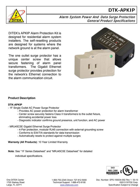Ditek 110C6A Data Sheet | PDF