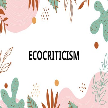 ECOCRITICISM (Literary) POWERPOINT SLIDES | PPTX