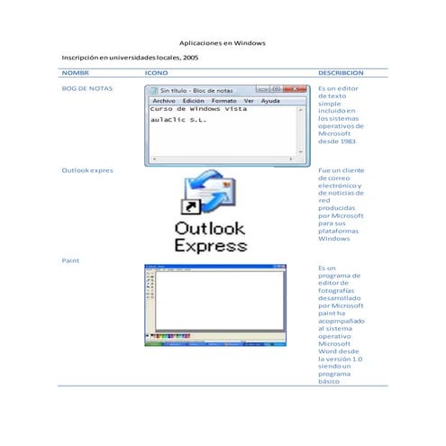 APLICACIONES WINDOWS | DOCX