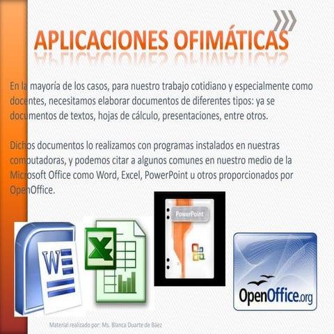 Aplicaciones ofimáticas | PPTX | Desktop Publishing | Computer Software and Applications