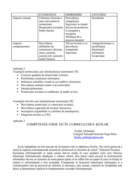 Programa scolara tic_9 | PDF