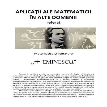 Aplicatii ale matematicii in literatura | DOCX