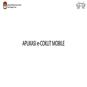 Juknis penggunaan aplikasi ecoklit pilkada 2024 | PPTX