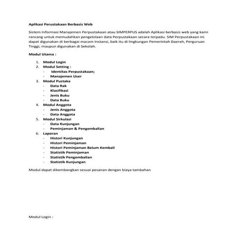 Aplikasi perpustakaan berbasis web | DOCX