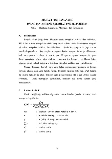 Uji Validitas dan Realibilitas SPSS dan Contoh | PPT