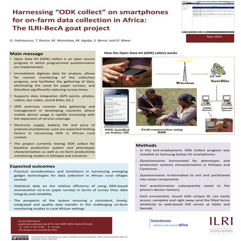 Harnessing “ODK collect” on smartphones for on-farm data collection in ...