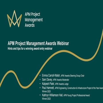 APM Project Management Awards - Hints and tips for a winning award ...