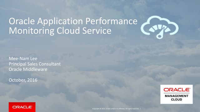 Oracle Application Performance Monitoring Cloud Service 소개 Ppt