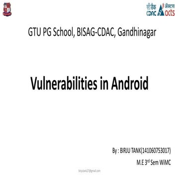 Vulnerabilities In Android Pptx Operating Systems Computer Software And Applications