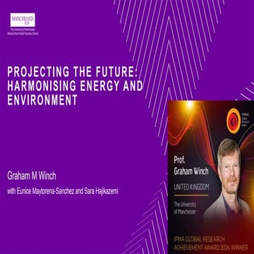 Projecting for the Future: Harmonising Energy and Environment, APM ...