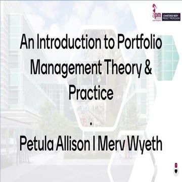An introduction to portfolio management - the theory and in practice ...