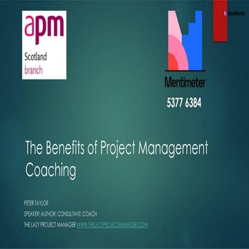 The Benefits of Project Management Coaching webinar | PDF