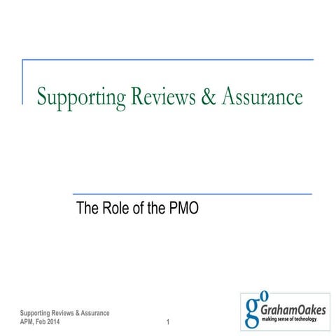 Supporting reviews and performance: the role of the PMO | PDF