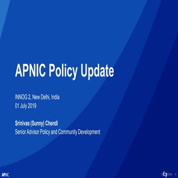 INNOG 2: APNIC Policy Update | PPT