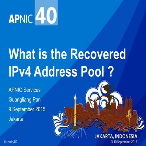 What is the Recovered IPv4 Address Pool? | PPT